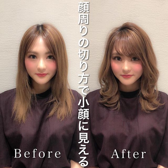 写真 (5枚目) - 髪型で顔は小さくなる！前髪と顔周りのBefore→After付き「小顔ヘア」8選 - LOCARI（ロカリ）