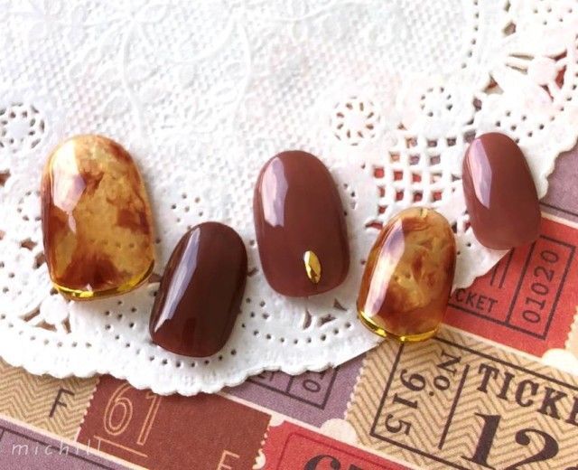 写真 (8枚目) - 秋ネイルの人気デザインNo.1！秋色ウィークリージェルでべっ甲ネイル - - LOCARI（ロカリ）