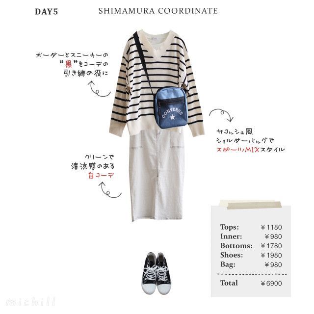 写真 (6枚目) - アベイルの細見えボーダーニットを着回し♡ALLしまむらコーデ5days - - LOCARI（ロカリ）