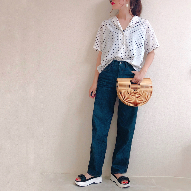 写真 (6枚目) - [GU新作]ちょっとレトロなドット柄が可愛い♡オープンカラーシャツが登場！ - LOCARI（ロカリ）