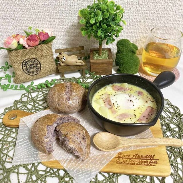 写真 (2枚目) - [365日のパンとスープ]温玉のせジャガボナーラ風スープ - LOCARI（ロカリ） - LOCARI（ロカリ）