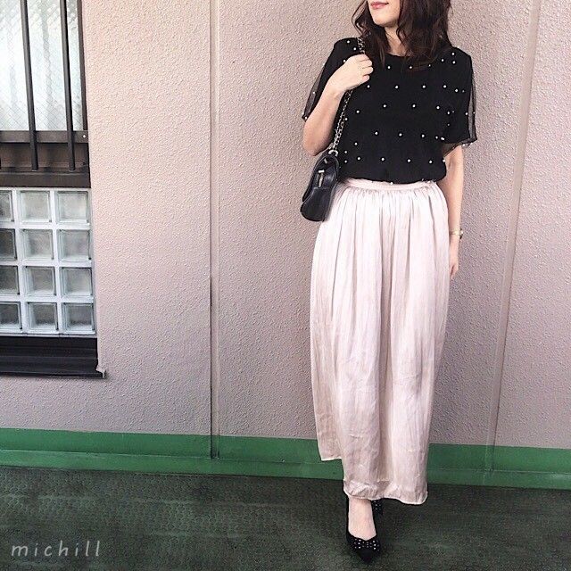 写真 (6枚目) - 高見えも可愛いも1枚でOK♡GUサテンエアリーロングスカートならどんなコーデも上品に！ - - LOCARI（ロカリ）