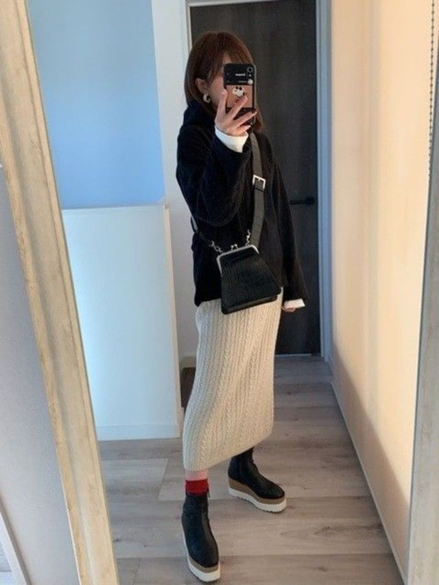 写真 (4枚目) - 満点レビュー連発！GUケーブルニットスカートで高見えコーデがばっちり決まる♡ - LOCARI（ロカリ）