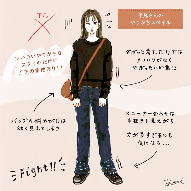 写真 (2枚目) - コツひとつで即垢抜け！ユニクロ定番「スウェット」×「デニム」でNG・OKバランスコーデ - LOCARI（ロカリ）